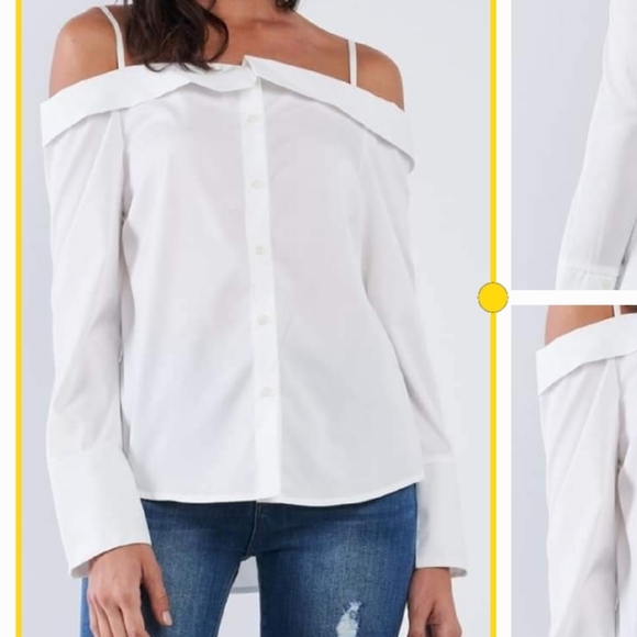 Tops | Off The Shoulder Button Down Blouse | Poshmark